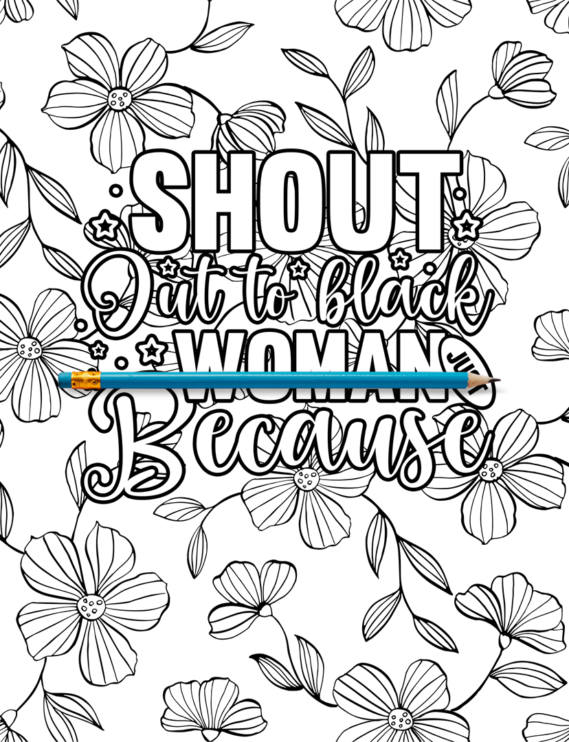 Authentic – Positive Quotes Coloring Book For Black Women - Paget Blue